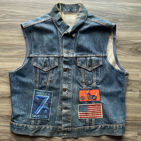 Jackets & Coats | Vintage Big E Levis Harley Davison Denim Vest | Poshmark
